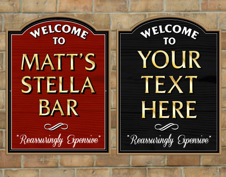 JAF Graphics. Personalised Beer Home Bar Sign