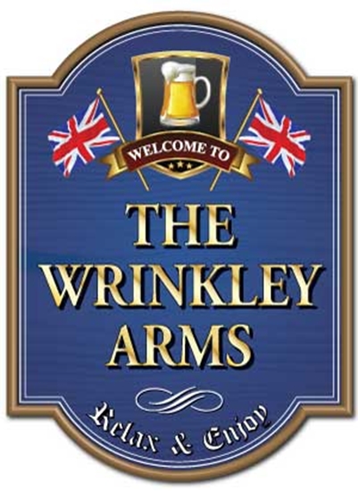 JAF Graphics. Wooden Style Home Bar Sign with British Union Jack Flag