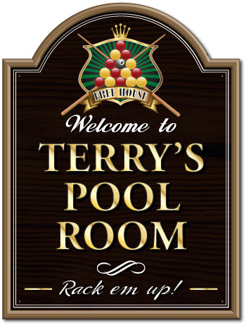 JAF Graphics. Personalised Pool Room Pub Sign