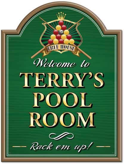 JAF Graphics. Personalised Pool Room Pub Sign