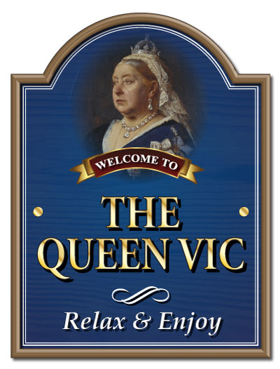 JAF Graphics. Personalised Queen Vic Pub Sign