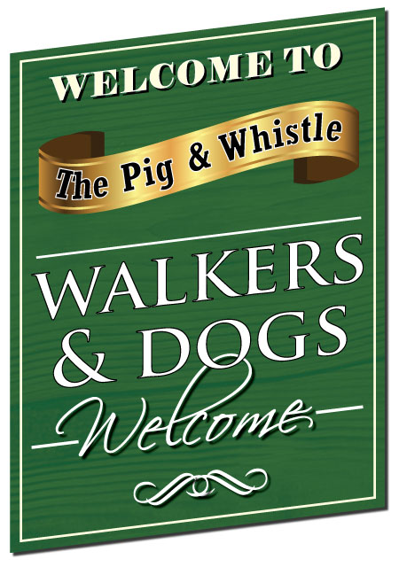 JAF Graphics. Personalised Walkers & Dogs Pub Sign
