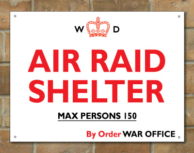 JAF Graphics. WW2 War Office Air Raid Shelter Sign