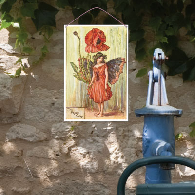 JAF Graphics. Poppy Flower Fairy Graden Sign