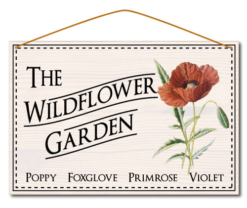 JAF Graphics. Poppy Wildflower Garden Sign