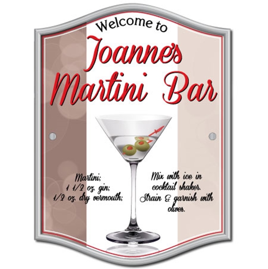 JAF Graphics. Personalised Martini Home Bar Sign, Custom Cocktail Sign ...