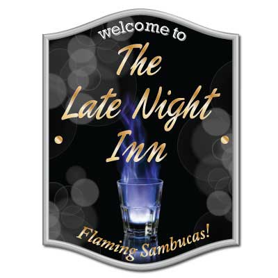 JAF Graphics. Personalised Sambuca Shot Pub Bar Sign