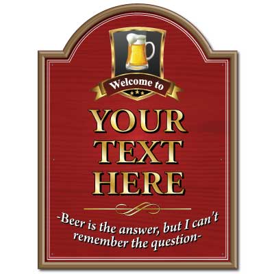 JAF Graphics. Beer is the answer Personalised Pub Sign
