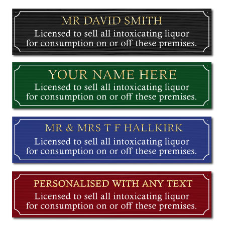 JAF Graphics. Personalised Licence to sell alcohol sign