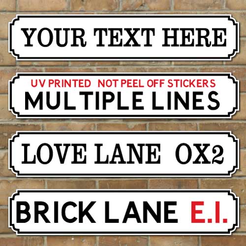 JAF Graphics. Vintage Street Road Sign, Composite fully weatherproof