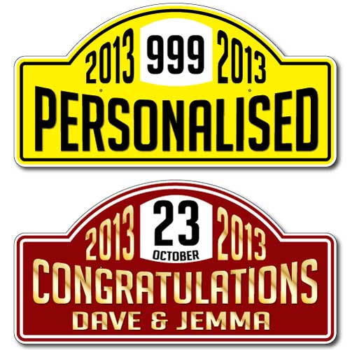 JAF Graphics. Personalised Car Rally Plates