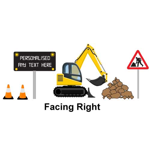 JAF Graphics. Personalised Digger Wall Sticker