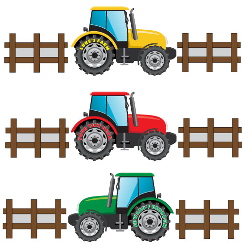 JAF Graphics. Personalised Tractor Wall Sticker