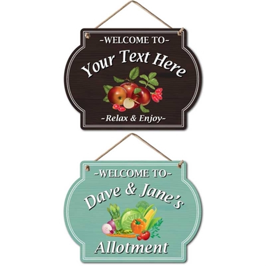 JAF Graphics. Wooden Effect Garden Allotment Sign