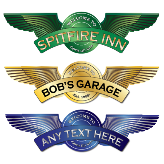 JAF Graphics. Personalised Aircraft RAF Wings Emblem, Man Shed Shaped ...