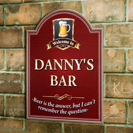 JAF Graphics. Beer is the answer Personalised Pub Sign
