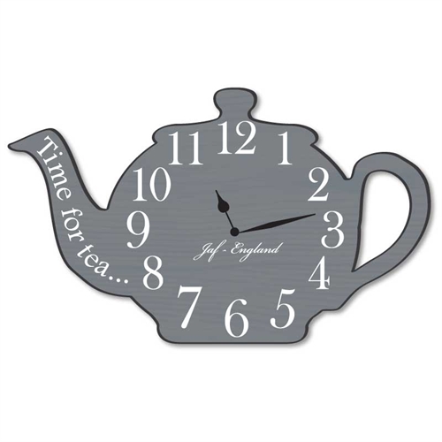 JAF Graphics. Vintage Teapot Clock, Teapot Shaped Wall Clock, Wooden ...