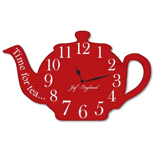 JAF Graphics. Vintage Teapot Clock, Teapot Shaped Wall Clock, Wooden ...