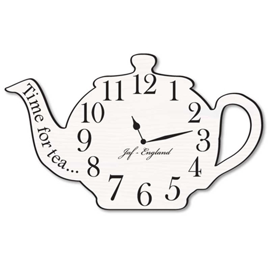 JAF Graphics. Vintage Teapot Clock, Teapot Shaped Wall Clock, Wooden ...