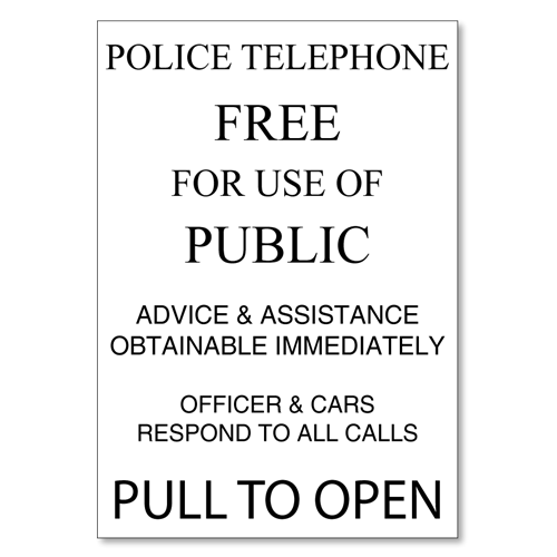 JAF Graphics. POLICE PHONE BOX Telephone Sign Vintage Composite Wall ...