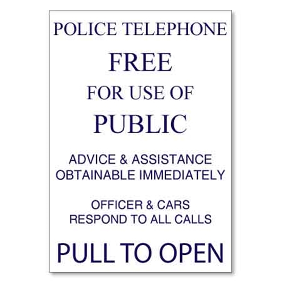 JAF Graphics. POLICE PHONE BOX Telephone Sign Vintage Composite Wall ...