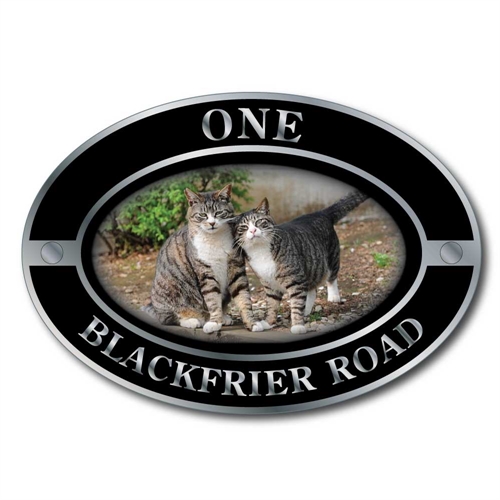 JAF Graphics. Custom Oval Photo House Sign