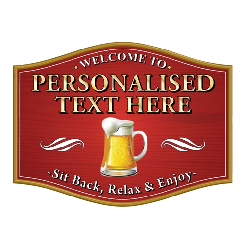 JAF Graphics. Traditional Barrel Shaped Pub Home Bar Sign