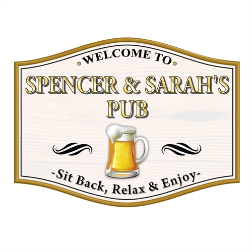 JAF Graphics. Traditional Barrel Shaped Pub Home Bar Sign
