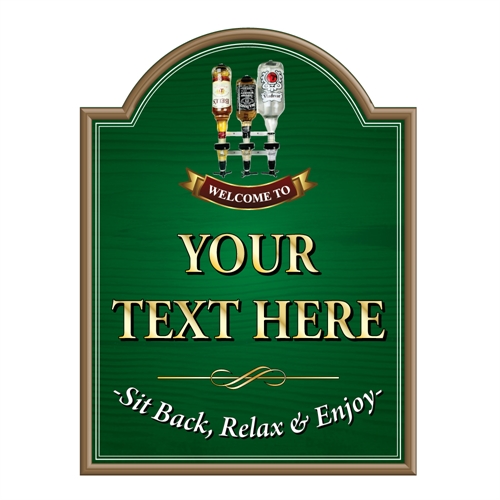 JAF Graphics. Pub sign with Shaped Top and an optic logo