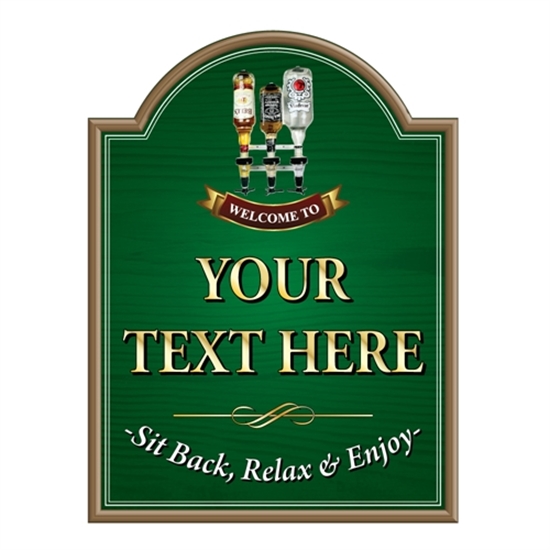 JAF Graphics. Pub sign with Shaped Top and an optic logo