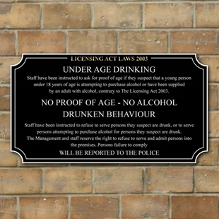JAF Graphics. Custom Traditional Licence to sell alcohol Sign