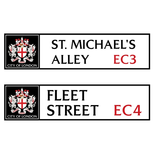 JAF Graphics. Custom City of London Street Sign with Crest