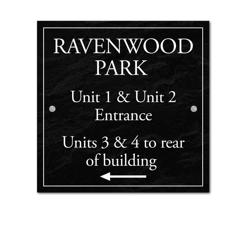 JAF Graphics. Square Stone Effect Business Information Sign