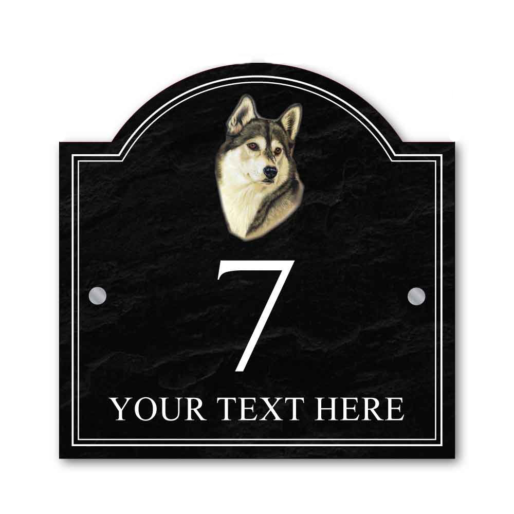 JAF Graphics. Personalised Siberian Husky House Plaque Name