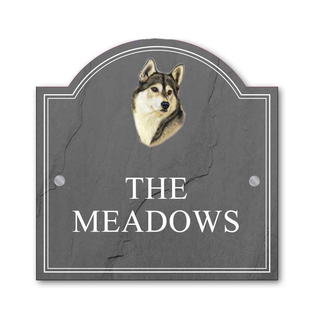 JAF Graphics. Personalised Siberian Husky House Plaque Name