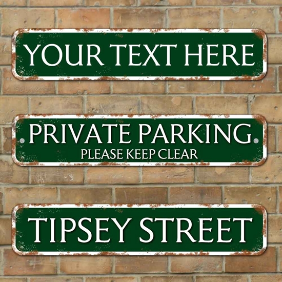 JAF Graphics. Old Rusty Effect Traditional Street Road Sign