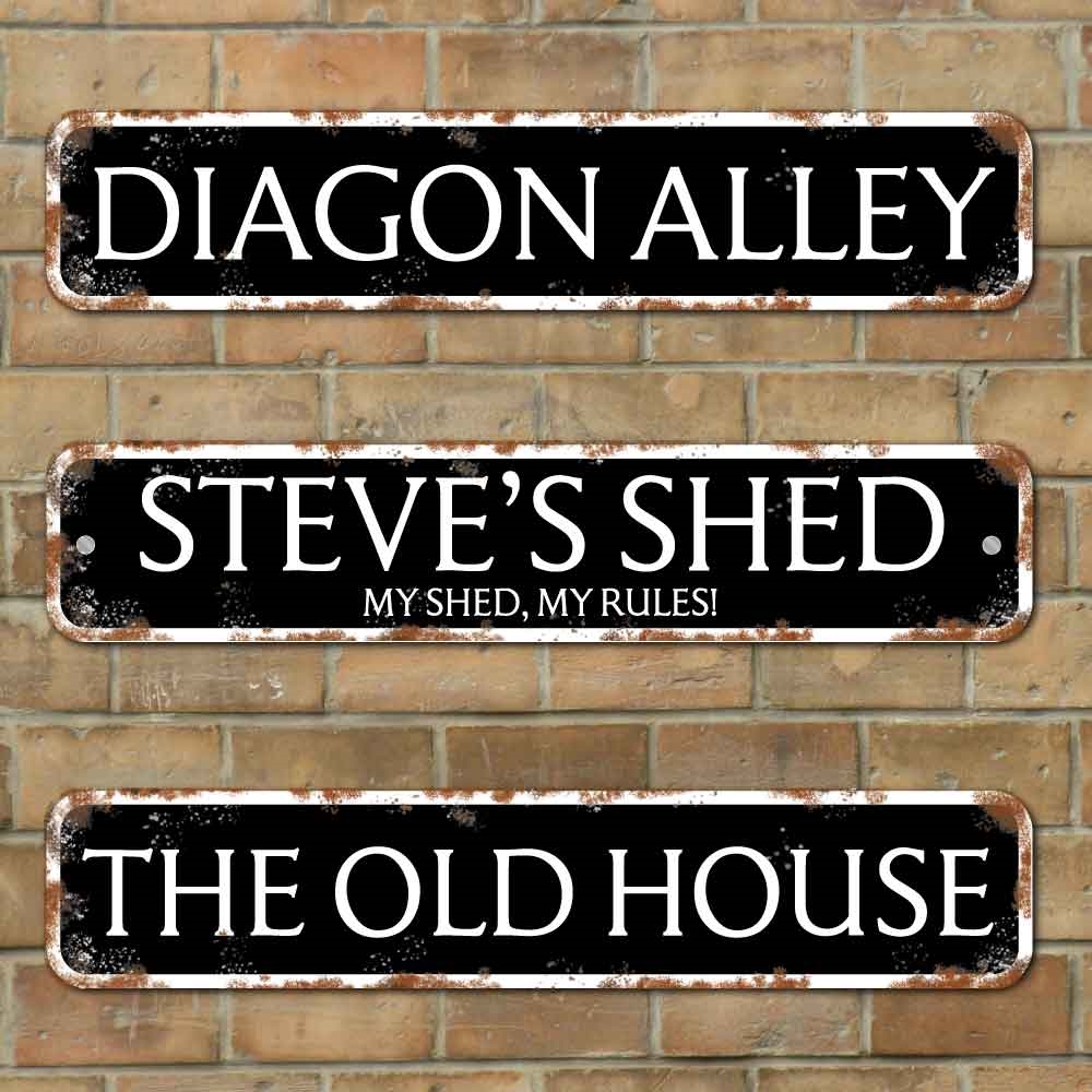 JAF Graphics. Old Rusty Effect Traditional Street Road Sign