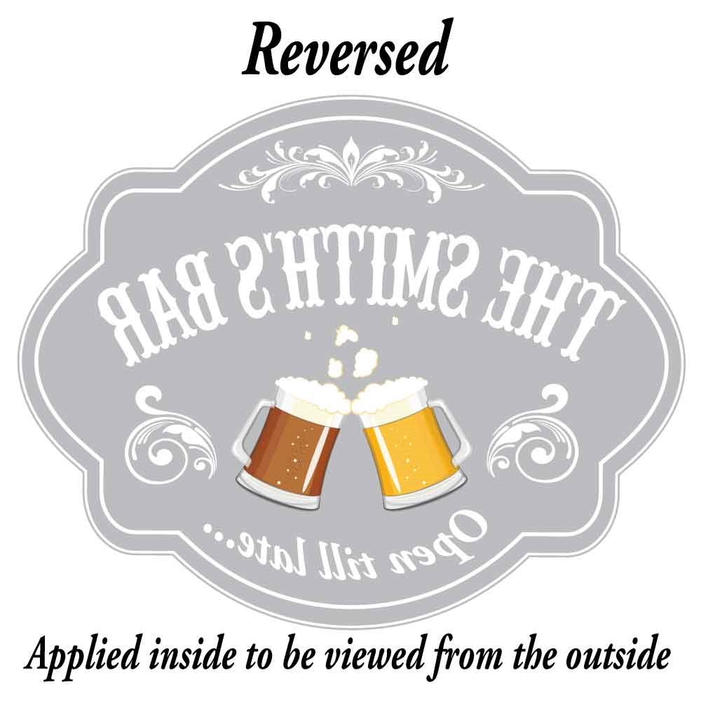 JAF Graphics. Oval Pub Window Sticker