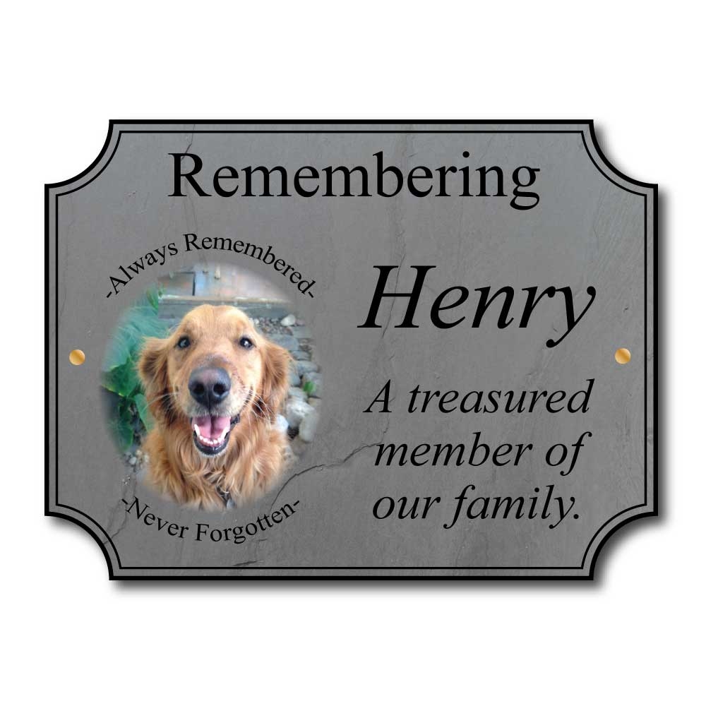 JAF Graphics. Scalloped Corner Stone Effect Photo Memorial Sign