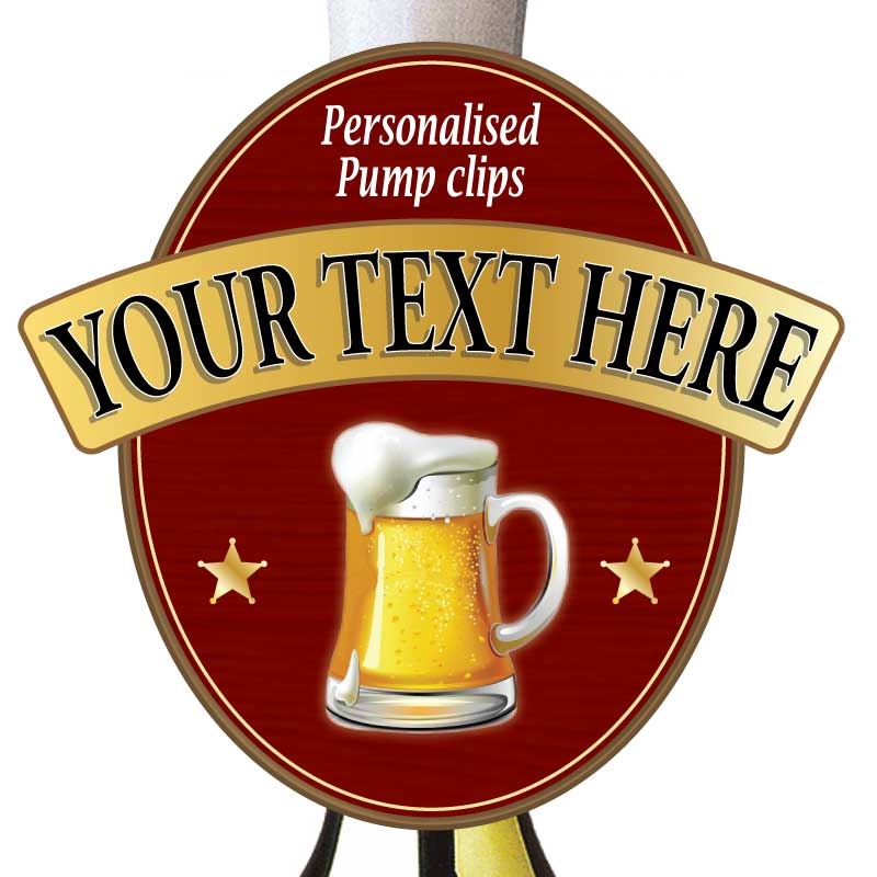 JAF Graphics. Personalised Pint Logo Beer Pump Clip