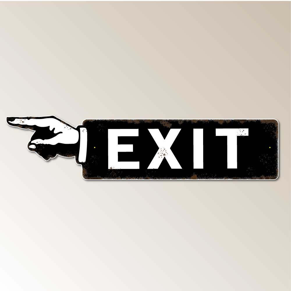 JAF Graphics. Exit Finger Pointing Sign