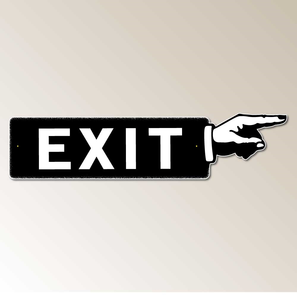 JAF Graphics. Exit Finger Pointing Sign