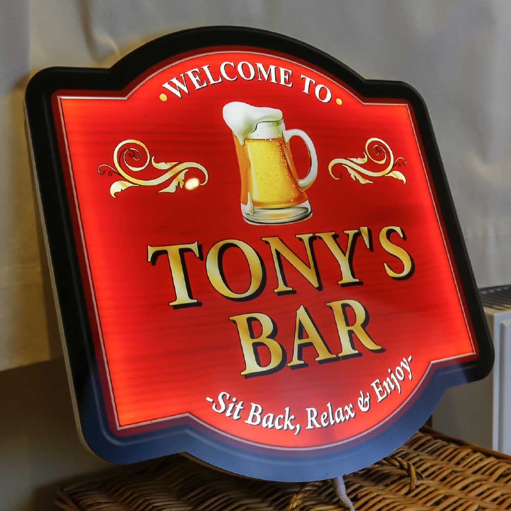 JAF Graphics. Illuminated LED Pub Sign with pint logo