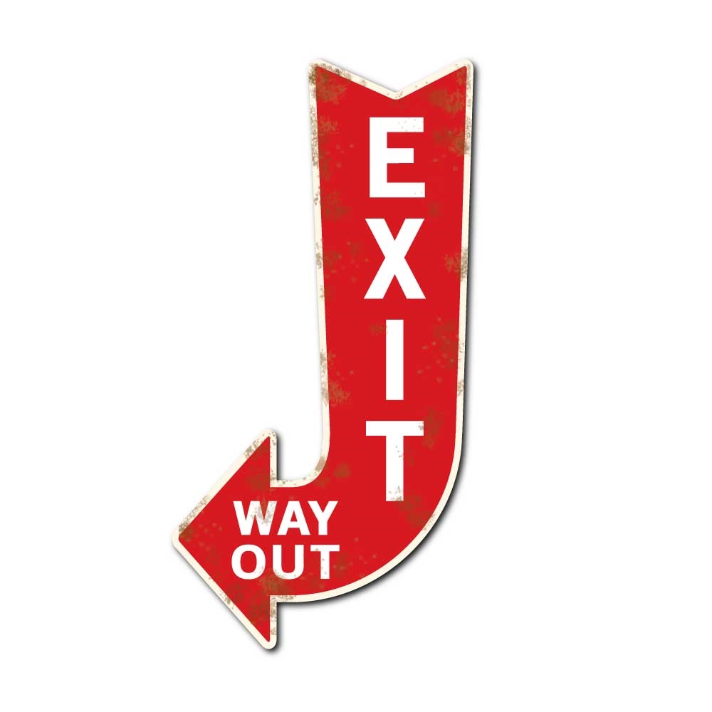 JAF Graphics. Vintage Style Exit Way Out Arrow