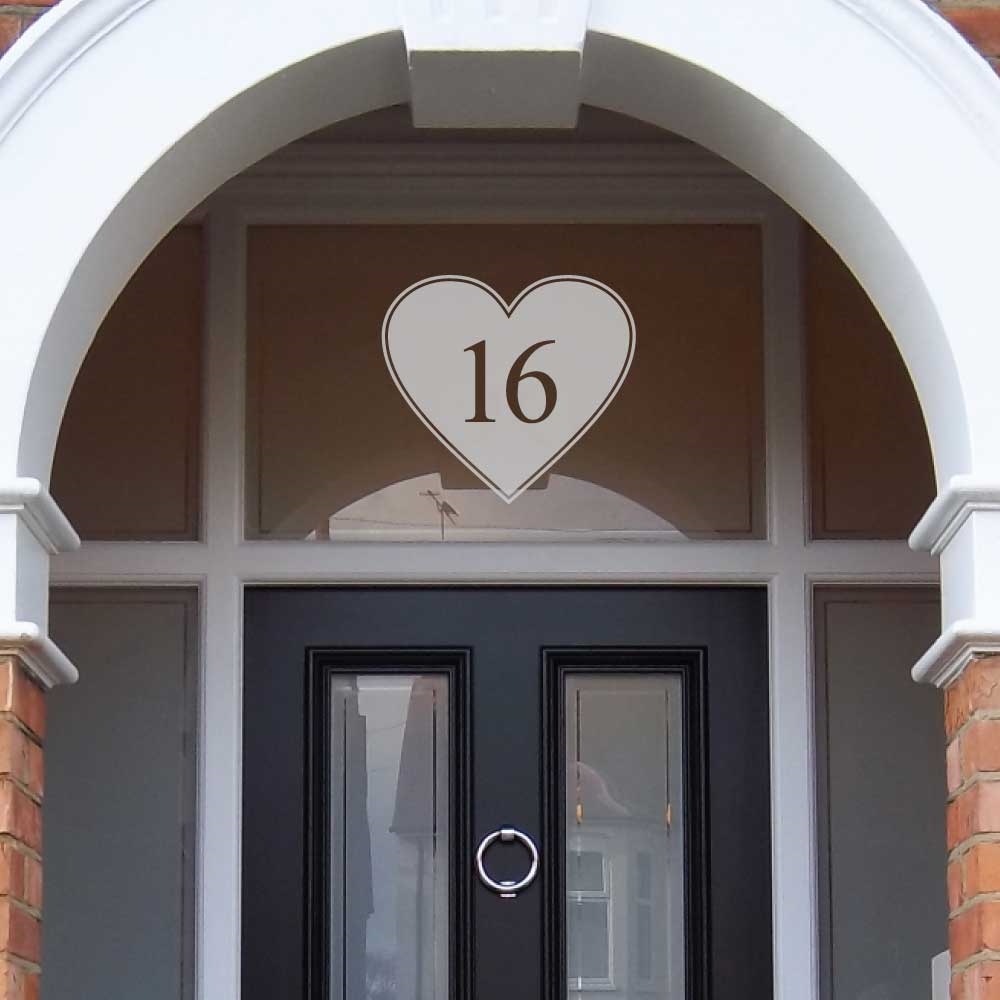 JAF Graphics. Heart Frosted Window Number
