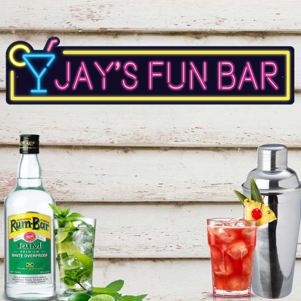JAF Graphics. Personalised Cocktail Bar Sign