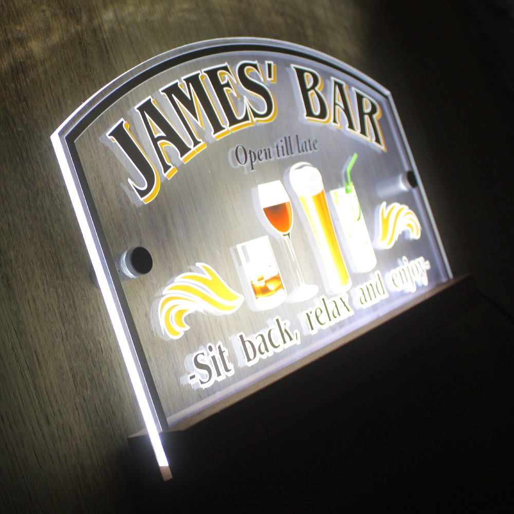 JAF Graphics. Light up wall mounted LED Bar Sign