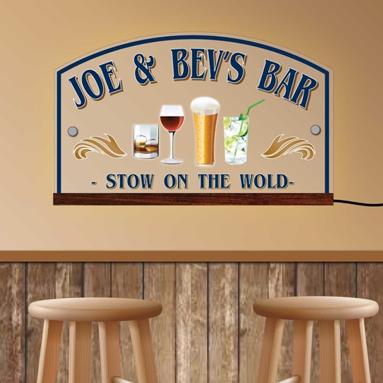 JAF Graphics. Light up wall mounted LED Bar Sign