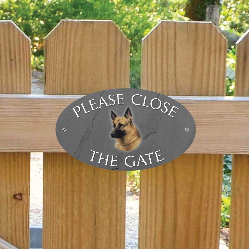 JAF Graphics. Please Close The Gate Sign, German Shepherd