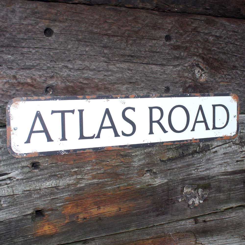 JAF Graphics. Old Rusty Effect Traditional Street Road Sign